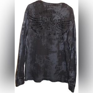 Archaic | Shirts | Archaic Shirt Men Xxl Skull Wings Cross Long Sleeve ...